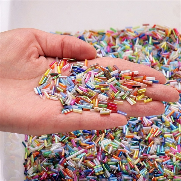 Colorful 10g/288Pcs Seedbeads 11/0 Tube Bead 2x6mm Bugles Glass Seed ...