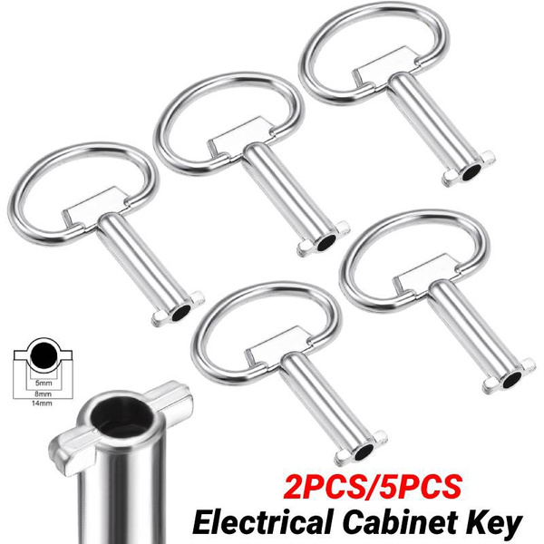 2pcs/5pcs Electrical Cabinet Key 5mm Hole Zinc Alloy Water Meter Box ...