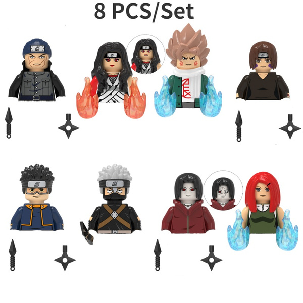8 PCS Naruto Anime Building Blocks Sasuke Sakura Uchiha Obito Kakashi ...