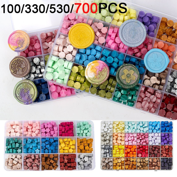 Colorful Sealing Wax Box Vintage Flower Octagonal Sealing Wax Tablet ...