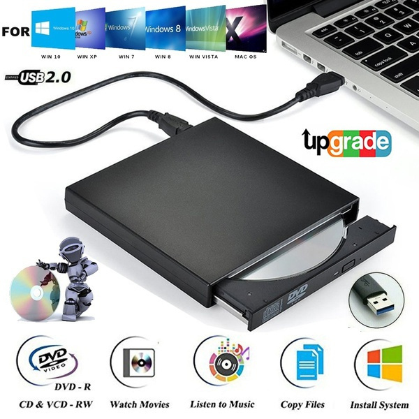 New External CD DVD Drive USB 2.0 External Portable CD- DVD ROM Combo ...
