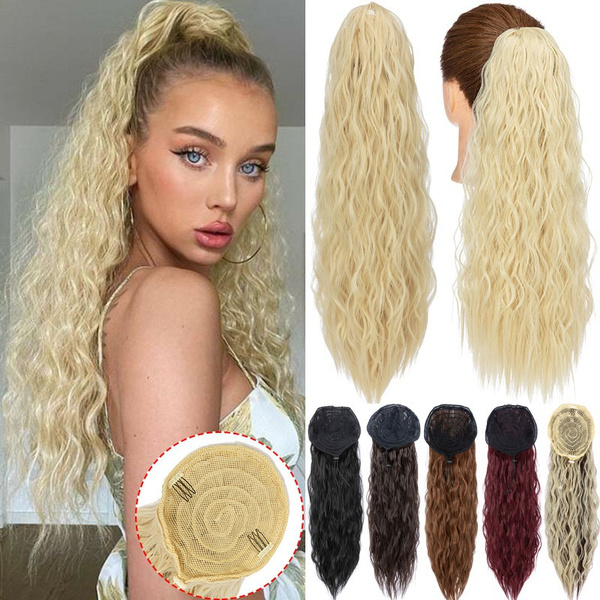 18inch Afro Kinky Curly Drawstring & Clip In Ponytail Yaki Ponytail ...