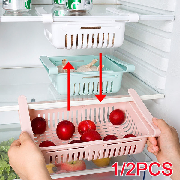 Retractable Kitchen Basket Fridge Organizer Refrigerator Drawer Type ...