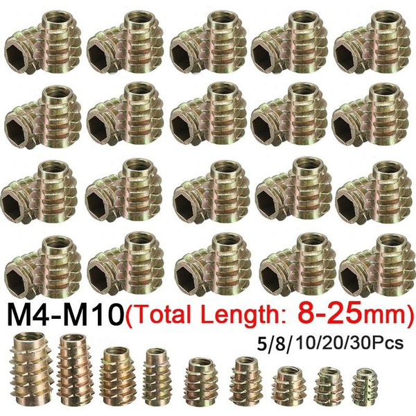 30/20/10/8/5Pcs M4 M5 M6 M8 M10 Hex Drive Screw In Threaded Type E ...