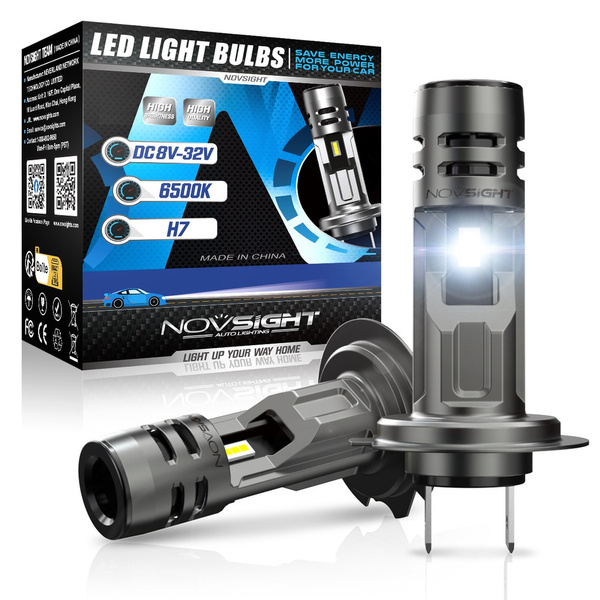 2PCS H7 LED Headlights 1:1 Mini Size Headlamp 60W 12000LM 6500K Car ...