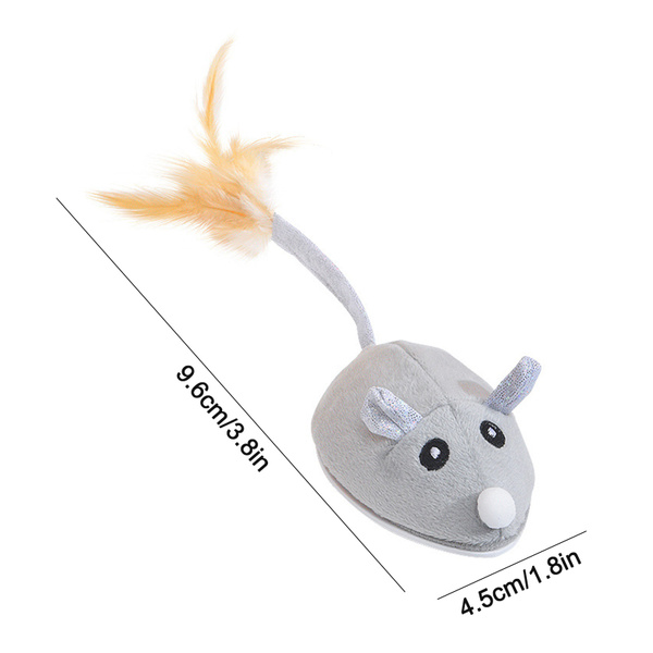 Interactive Cat Mouse Toy Automatic Robotic Mice with Feather Tail ...