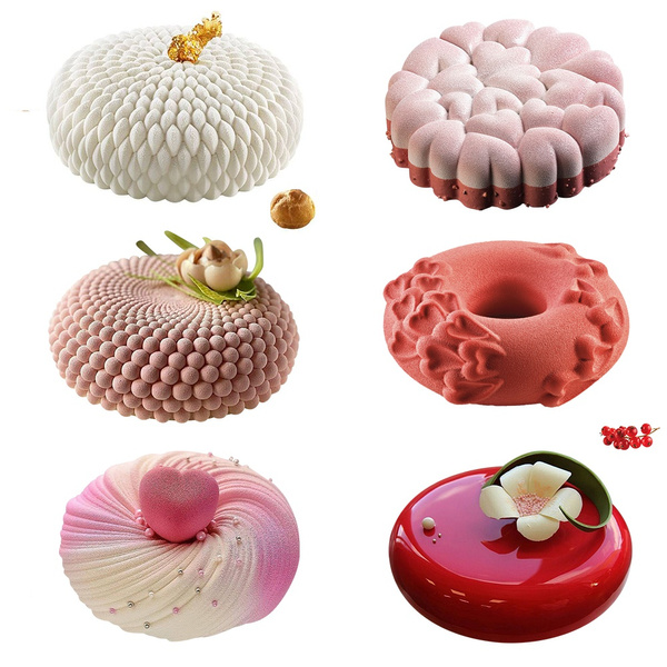 Cake Decorating Mold 3D Silicone Molds Baking Tools For Heart Round ...