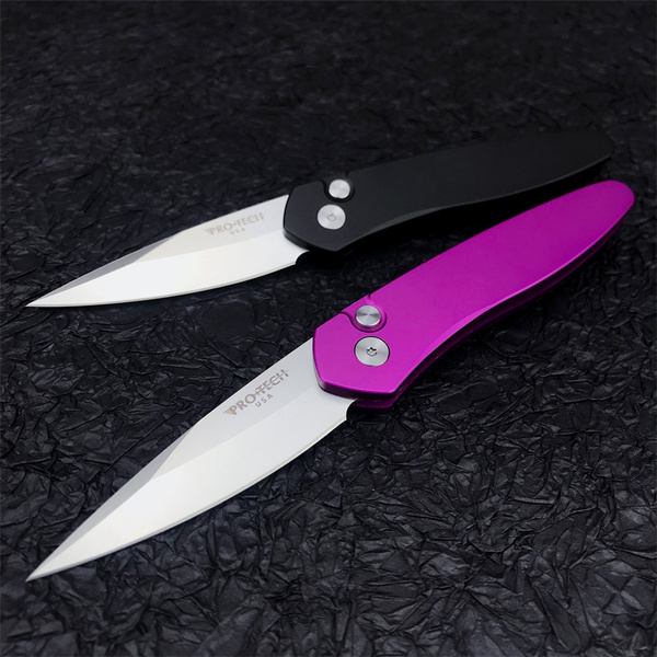 3407 Newport AUTO Folding Knife 3" S35VN Blade, Aluminum Handles Back ...