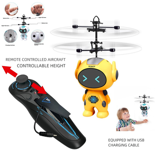 New Charging Induction Remote Control Aircraft Robot Toy Fall-resistant ...