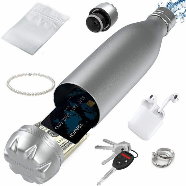 Secret Hidden Safe Steel Water Bottle Safe Money Box Secret Stash Spot ...