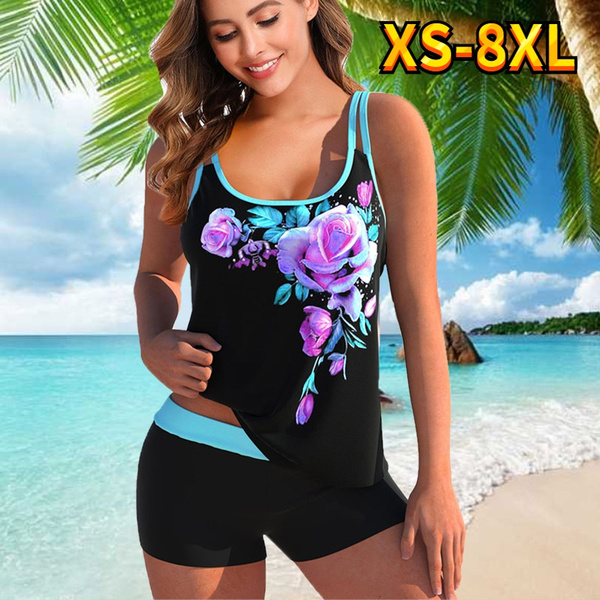 Womens Flower Swimming Suit Bikini Set Fantastic Women Striped Swimsuit ...
