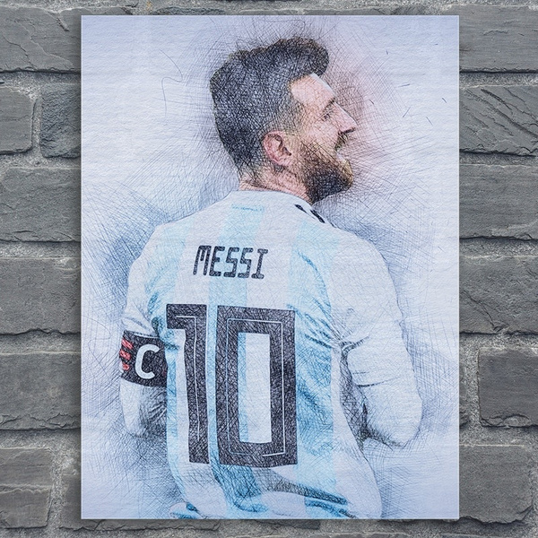 Lionel Messi Poster Abstract Sports Silk Poster Soccer Star Leo Messi ...