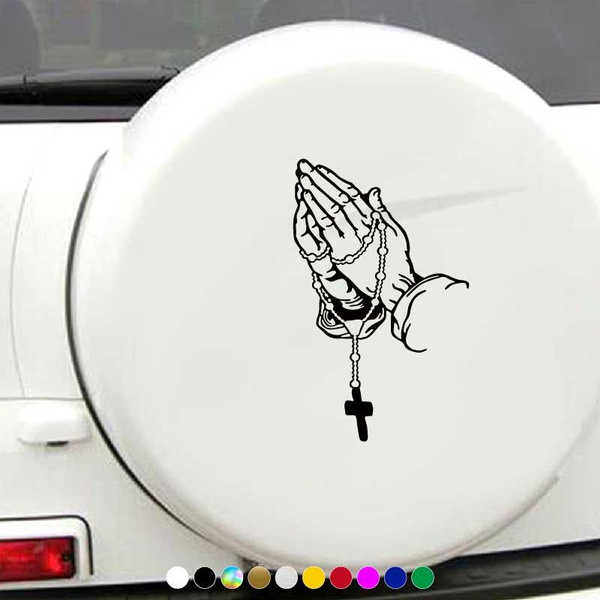 1PC Auto Stickers Pearl Rosary God Jesus Christ Vinyl Car Decals Art ...