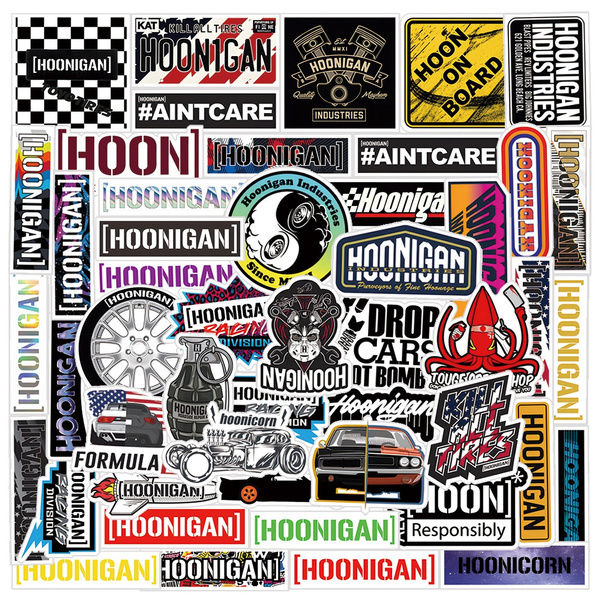 10/52Pcs Hoonigan Stickers Hoonigan Car JDM Racing Car Graffiti ...