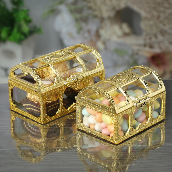 2Pcs Plastic Transparent Treasure Box Gem Jewelry Candy Box Storage ...