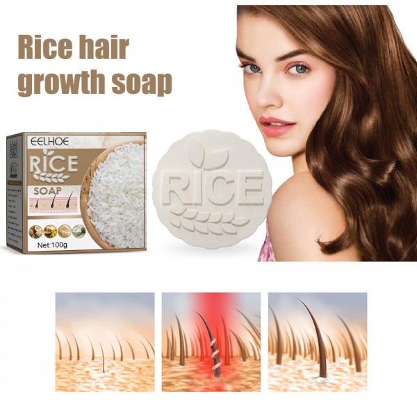 Newly Rice Shampoo Bar Hair Growth Soap Moisturizing Nourish Anti Hair ...