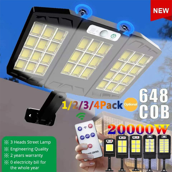 1/2/3/4Pcs 33/12/8/6/4 Lattice COB Solar Street Lights Outdoor, 20000W ...