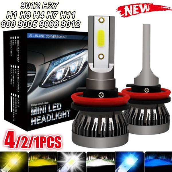 4/2/1Pcs New Car Light Auto Bulbs H7 LED H4 H11 CAR LED H1 H3 880 HB3 9005 HB4 9006 9012 Car LED ...
