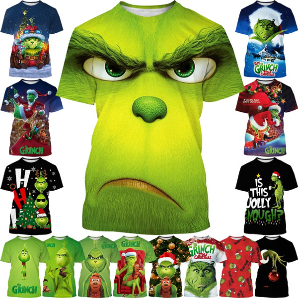 Brand New Animated Movie The Grinch 3D Printed T-Shirt Fiction Fashion ...