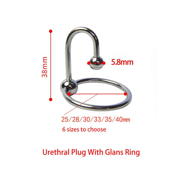 Metal Urethral Plug with Glans Ring Urethra Dilators Delay Cock Rings ...