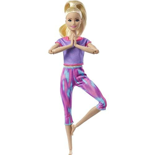 Barbie Made to Move Doll with 22 Flexible Joints & Long Blonde Ponytail ...