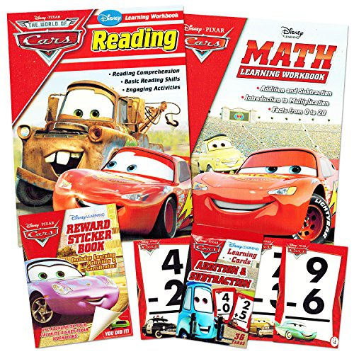 Disney Cars Learning Set Kids -- Reading Workbook, Math Workbook ...
