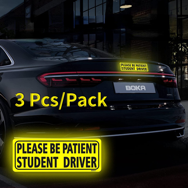 Student Driver Magnet for Car, 3 Pcs High Reflective Vehicle Bumper ...