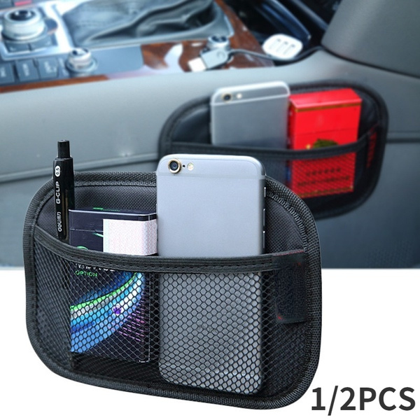 Car Storage Net Pocket Multi-use Leather Oxford Fabric Mesh Bag Auto ...