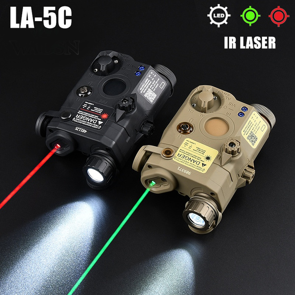 Tactical PEQ-15 LA5C White strobe Flashlight + Red/Green Laser Sight ...