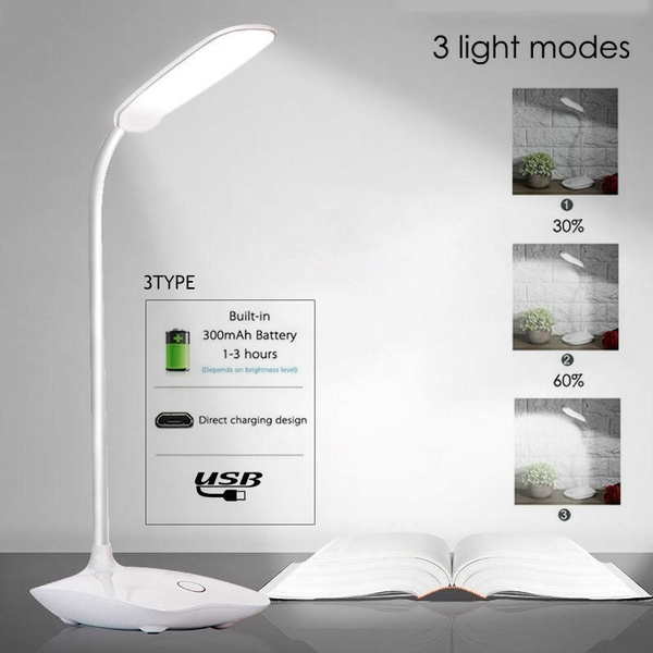 LED Touch Sensor Control Table Lamp/USB Plug In/3 Mode 360° Rotatable ...