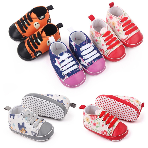 New Baby Sneaker Cartoon Printing Infant Lace-up First Walker Shoes ...