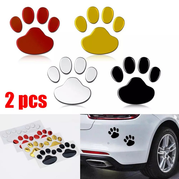 2Pcs/Set Car Sticker Cool Design Paw 3D Animal Dog Cat Bear Foot Prints ...