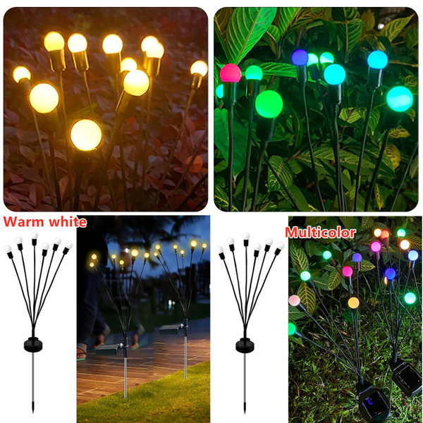 Garden Solar Powered LED Swing Light Lawn Firefly Lamp Yard Pathway ...