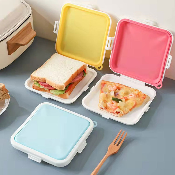 Sandwich Storage Box Silicone Lunch Box Food Storage Case Reusable ...
