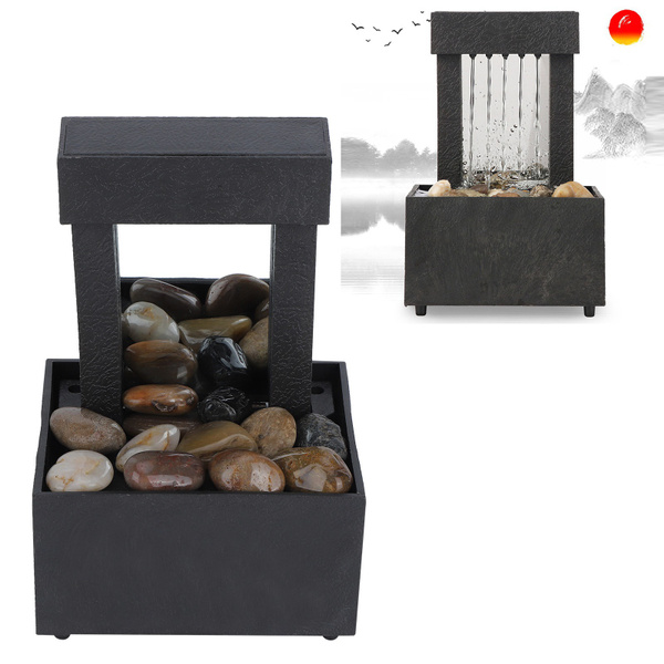 USB LED Indoor Water Fountain Lighted Waterfall Tabletop Fountain With ...