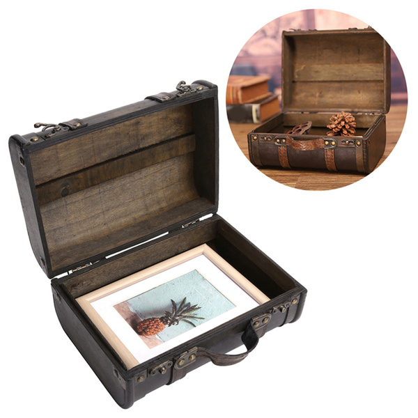 Wooden Suitcase,Old Fashioned Small Suitcase Wooden Storage Box Studio ...
