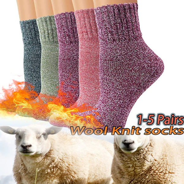 12/3/4/5 Pairs Women Socks Winter Gifts for Women Warm Thick Soft Wool ...