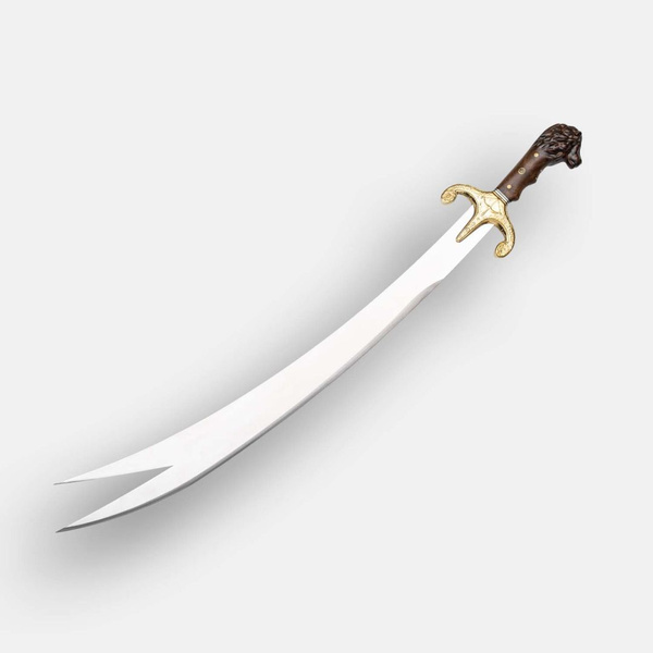 Palta Lion Head Zulfikar Meliksah Handled Sword Turkish Claymore Blade ...