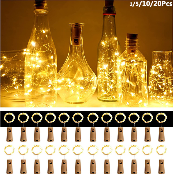 Wine Bottle String Lights with Cork,1/5/10/20 Packs 20 LED 2M Mini ...