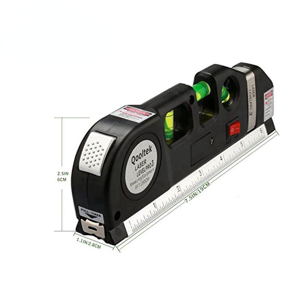 Laser Level Horizon Vertical Measure 8FT Aligner Standard and Metric Rulers Multipurpose Measure ...