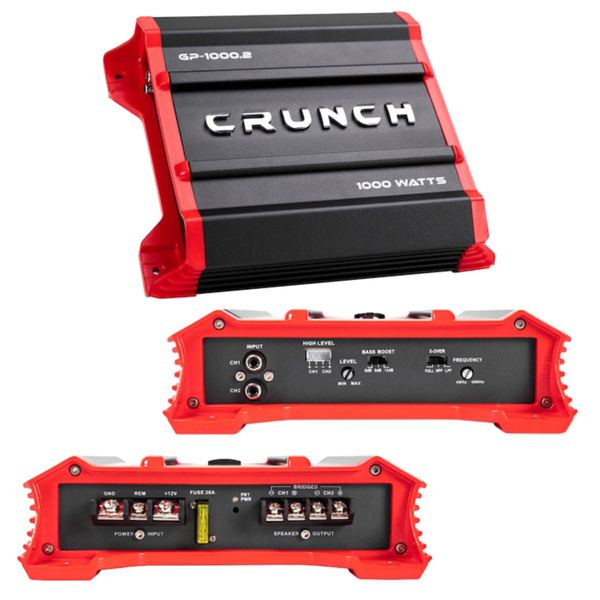 Crunch GP-1000.2 Ground Pounder 1000 Watt 2-Channel Amplifier Car ...