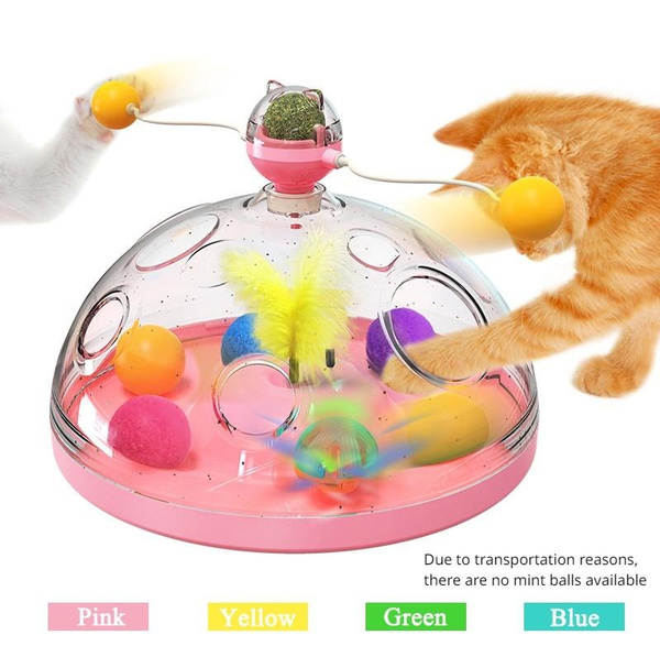 Multifunctional Turntable Pet Educational Toy with Glowing Ball ...