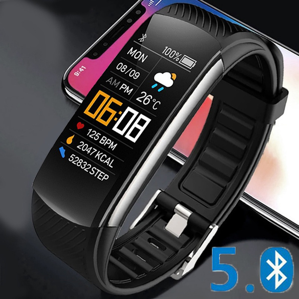 Color Screen Smart Bluetooth Wristband Heart Rate Blood Pressure Smart ...