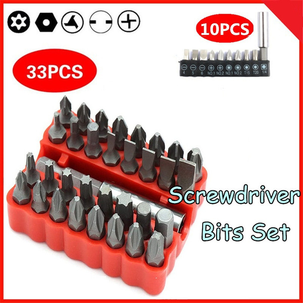 10 OR 33 PCS Security Bit Set with Magnetic Extension Bit Holder Tamper ...