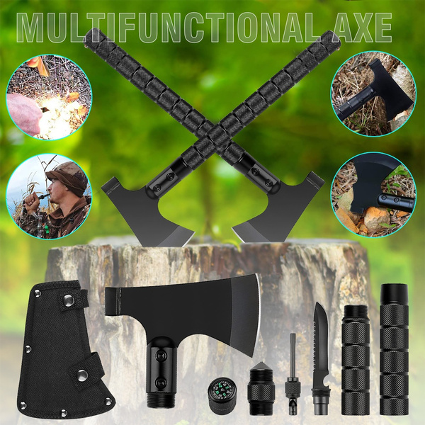 Survival Camping Axe Folding Tomahawk Multi Tool Hatchet Outdoor Wood ...