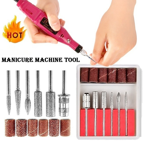 Portable Electric Nail Drill Set Pen Sander Polish Machine Acrylic Gel ...