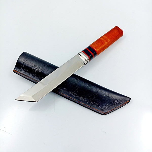 Custom Stainless Steel Tanto Knife Wiht Leather Sheath-Japanese Knife ...