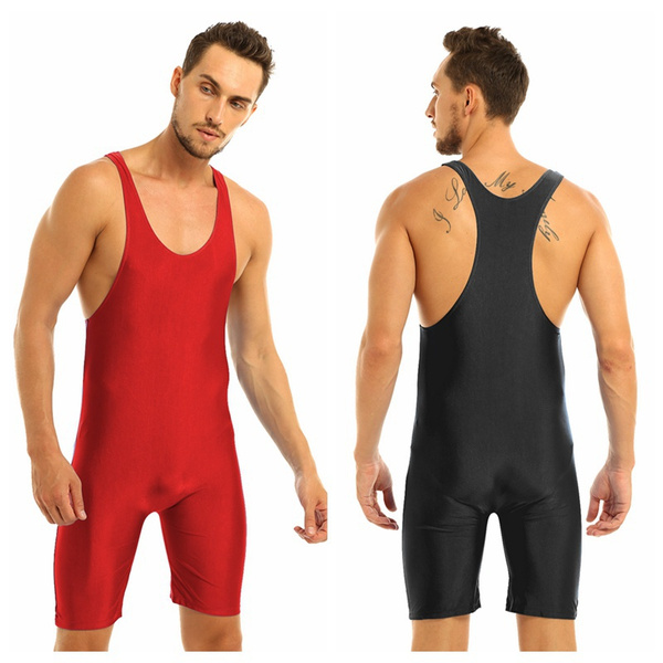 Men's Bodysuit Wrestling Jumpsuit Boxer Briefs Underwear Leotard ...