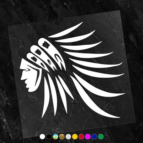 1PC Decals & Bumper Stickers Indian Head Feather Self-adhesive Car ...