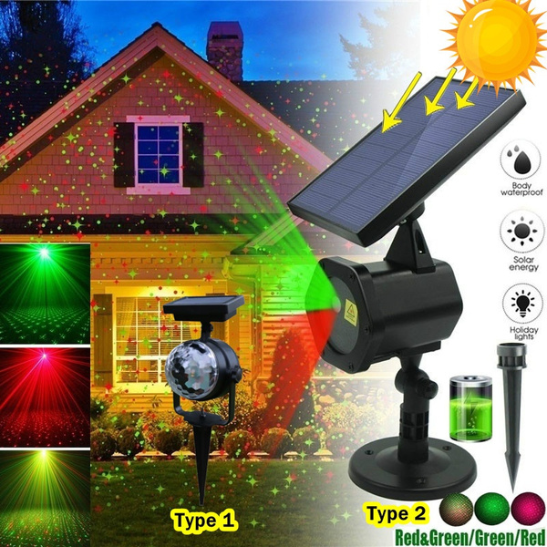Outdoor Solar Laser Light Projector Christmas Lights Waterproof Red ...